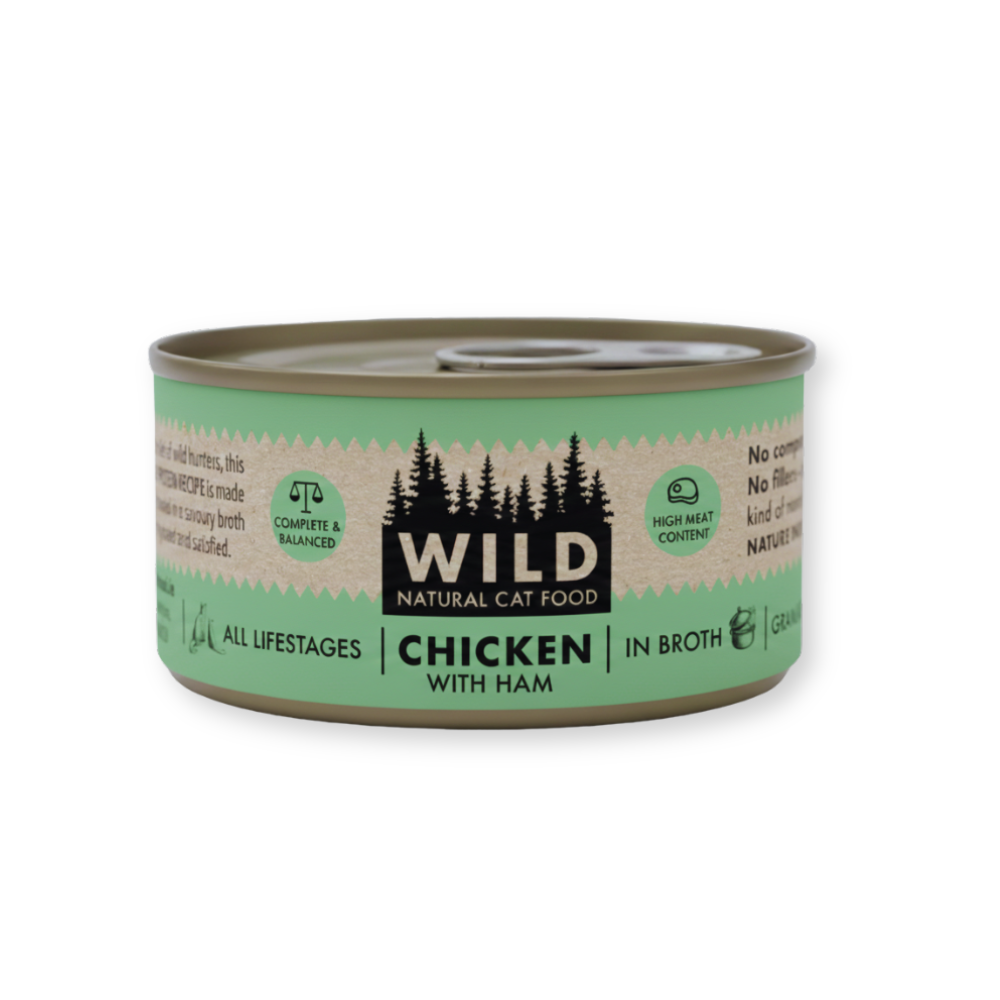 WILD Cat Food Tin - Chicken with Chicken Ham - Petstop